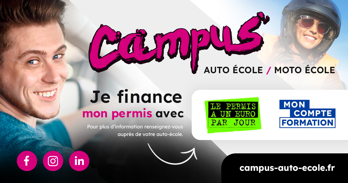 Campus Auto école / Moto école à Caen : Permis B, AM, A1 A2